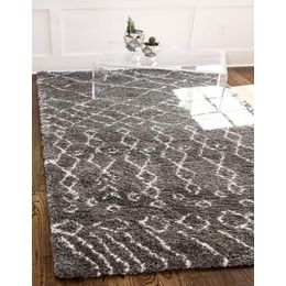Hochflor-Teppich "Temara Shag, LAGERRÄUMUNG", grau (grau, elfenbeinfarben), B:152cm H:51mm L:244cm, Polypropylen (PP), MyFlair MÖBEL & ACCESSOIRES, Teppiche, gewebt, Scandi Design, ideal im Wohnzimmer & Schlafzimmer