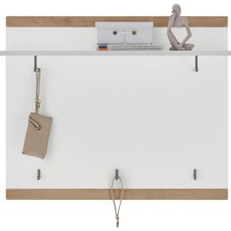 Garderobenpaneel "Lancaster Dielen", weiß, B:100cm H:82,8cm T:26,6cm, Spanplatte, SET ONE BY Musterring, Garderobenpaneele, Inklusive Kleiderstangen und Haken, zwei Farben, B 100 x H 83 cm