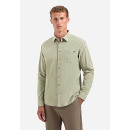 Langarmhemd NO EXCESS "NO EXCESS Cordhemd Shirt Solid Fine Herringbone", Herren, Gr. L, Normalgrößen, light moss, 100% Baumwolle, regular fit, Hemden