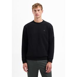 Sweater NO EXCESS "NO EXCESS Rundhals-Sweater Sweater Crewneck Brushed inside", Herren, Gr. L, schwarz, 70% Baumwolle, 30% Polyester, Sweatshirts