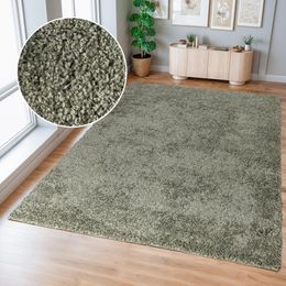 Hochflor-Teppich my home "Viva" Gr. 1, grün, B:60cm H:45mm L:90cm, Kunstfaser, Teppiche, Uni Farben, einfarbig, besonders weich und kuschelig, Kundenliebling