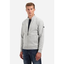 Sweater NO EXCESS "NO EXCESS Strukturierter Cardigan", Herren, Gr. L, grau melange, 70% Baumwolle, 28% Polyester, 2% Elasthan, Sweatshirts