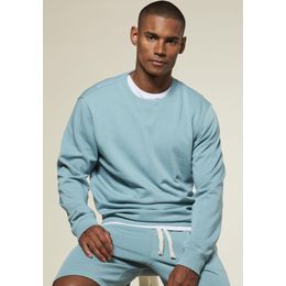 Sweatshirt Kangaroos "mit Rundhalsausschnitt", Herren, Gr. 3XL (64/66), gr&uuml;n (mint), angeraute Sweatware, Obermaterial: 60% Baumwolle, 40% Polyester, unifarben, bequem normal, Rundhals, angesetztes B&uuml;ndchen, Sweatshirts Sweatshirt, mit coolem Rippeinsatz am Ausschnitt vorn