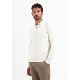 Stehkragenpullover NO EXCESS "NO EXCESS Half-Zip-Polo-Pullover Pullover Polo Half Zip Solid", Herren, Gr. L, kit, 90% Baumwolle, 10% Nylon, Pullover