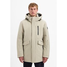Parka NO EXCESS "NO EXCESS Langer Parka mit Kapuze MIKE Jacket", Herren, Gr. L, stone, 100% Polyester (Recycelt), Jacken Parka