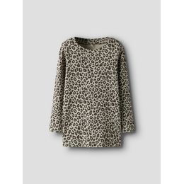 Langarmshirt name it "NMFLEOANA XSL LS TOP", Mädchen, Gr. 104, peyote, Jersey, Obermaterial: 57% Baumwolle, 38% Modal, 5% Elasthan, bedruckt, regular fit normal, Rundhals, Shirts