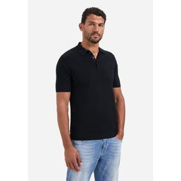 T-Shirt NO EXCESS "NO EXCESS Gestricktes Poloshirt Pullover Short Sleeve Polo Solid", Herren, Gr. M, schwarz, 80% Baumwolle, 20% Polyamid, Shirts