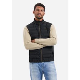 Steppjacke NO EXCESS "NO EXCESS Gesteppte Weste Bodywarmer Padded Sealed Mix With Knit", Herren, Gr. L, schwarz, 100% Polyester, Jacken Steppjacke