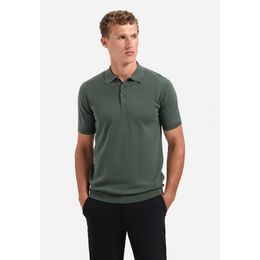 T-Shirt NO EXCESS "NO EXCESS Gestricktes Poloshirt Pullover Short Sleeve Polo Solid", Herren, Gr. L, dunkelgrün, 80% Baumwolle, 20% Polyamid, Shirts