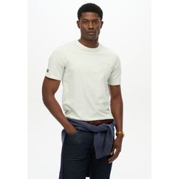 Rundhalsshirt Superdry "ATHLETIC EMBOSS RELAXED TEE", Herren, Gr. L, blau (valley blau), Single Jersey, Obermaterial: 100% Baumwolle, bedruckt, relaxed fit normal, Rundhals, Shirts