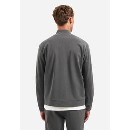 Bomberjacke NO EXCESS "NO EXCESS Leichte melierte Strickjacke", Herren, Gr. L, grau melange, 68% Polyester (Recycelt), 29% Viskose, 3% Elasthan, Jacken