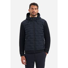 Steppjacke NO EXCESS "NO EXCESS Jacke mit Strickärmeln", Herren, Gr. L, night, 100% Polyester, Jacken