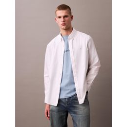 Langarmhemd Calvin Klein Jeans "LS SOLID OXFORD CLASSIC SHIRT", Herren, Gr. S, N-Gr, weiß (brilliant weiß), Web, Obermaterial: 98% Baumwolle, 2% Elasthan, unifarben, regular fit normal, Rundhals, eingesetzt,Ärmel mit Ärmelschlitz Manschette mit Schlitz, Hemden, Mit Rundhalsausschnitt