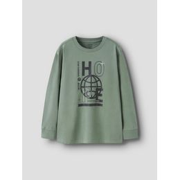 Langarmshirt name it "NKMOBAY LS NREG TOP PB", Jungen, Gr. 134/140, laurel wreath, Jersey, Obermaterial: 100% Baumwolle, unifarben, regular fit normal, Rundhals, Shirts