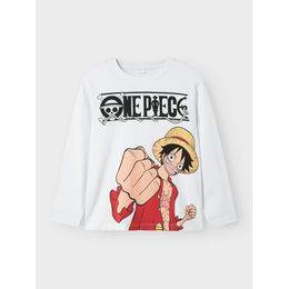 Langarmshirt name it "NKMARK ONEPIECE LS NREG TOP BOX NOOS VDE", Jungen, Gr. 116, weiß (hellweiß (blank)), Jersey, Obermaterial: 100% Baumwolle, Basic hüftbedeckend, Rundhals, abgesteppte Kante, Shirts