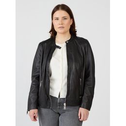 Lederjacke Maze "42021317", Damen, Gr. 46, schwarz, Obermaterial: 100% Lammleder; Futter: 100% Polyester; Ärmelfutter: 100% Polyester, Jacken