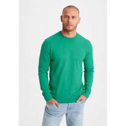 H.I.S. Strickpullover H.I.S, Herren, Gr. S (44/46), grün, Feinstrick, Obermaterial: 60% Baumwolle, 40% Polyester, unifarben, regular fit normal, Rundhals, Strickbündchen, Pullover, Regular Fit, Langarm, Pullover aus Feinstrick, Baumwollmischung