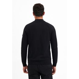 Stehkragenpullover NO EXCESS "NO EXCESS Half-Zip-Pullover Pullover Half Zip High Collar Solid", Herren, Gr. L, schwarz, 90% Baumwolle, 10% Nylon, Pullover