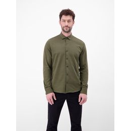 Langarmhemd Lerros "Lerros Herren Jerseyhemd, Stil trifft auf Komfort", Herren, Gr. L, Normalgrößen, nordic olive, 100% Baumwolle, Hemden