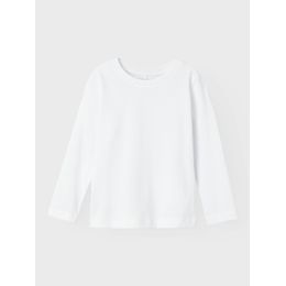 Langarmshirt name it "NMMVOBBO LS NREG TOP NOOS", Jungen, Gr. 110, weiß (hellweiß), Jersey, Obermaterial: 100% Baumwolle, unifarben, normal normal, Rundhals, abgesteppte Kante, Shirts, in Basic-Form