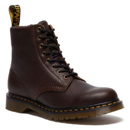 Schnürstiefelette Dr. Martens "1460 schmale Form", Herren, Gr. 38, dunkelbraun, Leder, Schuhe, Plateaustiefel, Winterstiefel mit modischem Blockabsatz