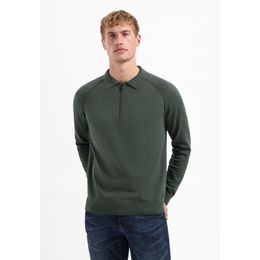 Stehkragenpullover NO EXCESS "NO EXCESS Half-Zip-Polo-Pullover Pullover Polo Half Zip Solid", Herren, Gr. S, dunkelgr&uuml;n, 90% Baumwolle, 10% Nylon, Pullover Stehkragenpullover