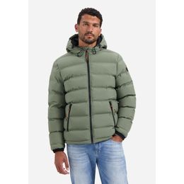 Steppjacke NO EXCESS "NO EXCESS Jacke mit Kapuze Jacket Short Fit Sealed Hooded Padded", Herren, Gr. S, steel, 100% Polyester, Jacken Steppjacke
