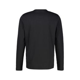Longsweatshirt Lerros "Lerros Basic-Longsleeve", Herren, Gr. L, schwarz, 100% Baumwolle, Sweatshirts