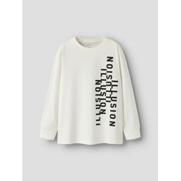 Langarmshirt name it "NKMOBAY LS NREG TOP PB", Jungen, Gr. 122/128, coconut milk, Jersey, Obermaterial: 100% Baumwolle, unifarben, regular fit normal, Rundhals, Shirts