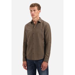 Langarmhemd NO EXCESS "NO EXCESS Gewebtes Jacquard-Hemd Shirt Mini Jacquard", Herren, Gr. L, Normalgrößen, taupe, 100% Baumwolle, regular fit, Hemden