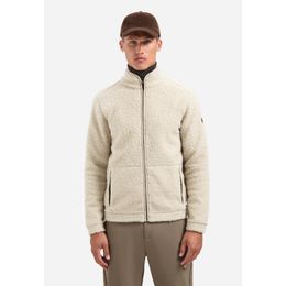 Sweater NO EXCESS "NO EXCESS Teddy-Sweatjacke Sweater Full Zip Teddy", Herren, Gr. L, sand, 100% Polyester ( Recycelt), Sweatshirts