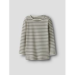 Langarmshirt name it "NMNBANI LS XSL TOP NOOS", Jungen, Gr. 110, delicioso, Jersey, Obermaterial: 57% Baumwolle, 38% Modal, 5% Elasthan, geringelt, gestreift, slim fit hüftbedeckend, Rundhals, abgesteppte Kante, Shirts, Ringel-Look in toller Rippen-Qualität