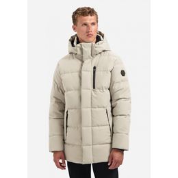 Parka NO EXCESS "NO EXCESS Langer Steppparka SCOTT Jacket", Herren, Gr. L, stone, 100% Polyester, Jacken Parka