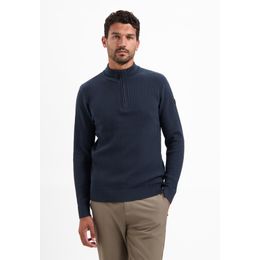 Stehkragenpullover NO EXCESS "NO EXCESS Schwerer gerippter Strickpullover", Herren, Gr. XL, night, 88% Baumwolle, 12% Polyamid, Pullover Stehkragenpullover