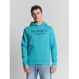 Hoodie NO EXCESS "NO EXCESS Kapuzenpullover Sweater Hooded", Herren, Gr. L, blau (azur), 70% Baumwolle, 30% Polyester, Sweatshirts