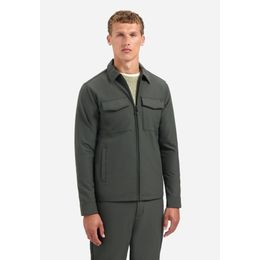 Langarmhemd NO EXCESS "NO EXCESS Sedoc-Reise-Overshirt", Herren, Gr. L, Normalgrößen, schwarz steel, 88% Polyamid, 12% Elasthan, regular fit, Hemden