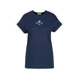Replay T-Shirt Damen Größe XL dunkelblau / weiß