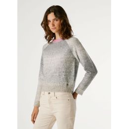 Pepe Jeans Damen Strickpullover "CHANTAL"marl grau, Gr. L, mehrfarbig, Strick, Obermaterial: 69% Baumwolle, 24% Polyacryl, 7% Wolle, Pullover, mit