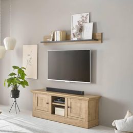 Pharao24.de Wohnwand TV Wohnwand im Landhausstil 152 cm breit (zweiteilig)