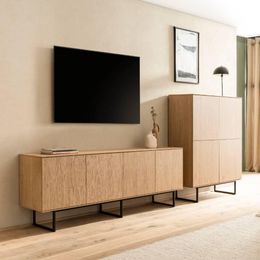 Pharao24.de Wohnwand Wohnzimmerwand Modern zweiteilig mit Bügelgestell (zweiteilig)