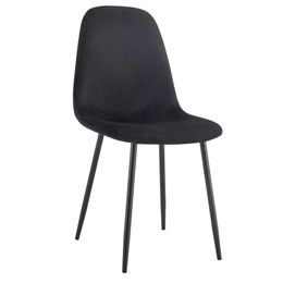 Pharao24.de Polsterstuhl Stuhl Esszimmer in Schwarz mit Gestell aus Metall (6er Set)