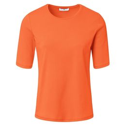 Peter Hahn - Rundhals-Shirt, orange, Gr. 46 / L - Baumwolle