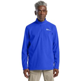 Stehkragenpullover Jack Wolfskin "TAUNUS HZ M", Herren, Gr. L (52), blau (vibrant, blau), Oberstoff: 100% POLYESTER, Pullover Stehkragenpullover