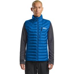Funktionsweste Jack Wolfskin "ROUTEBURN PRO INS VEST M", Herren, Gr. M (50), blau (vibrant, blau), Obermaterial: 100% POLYESTER; Kontrast:93% POLYESTER, 7% Elastan; Futter:100% POLYESTER; Füllung:100% POLYESTER, Westen