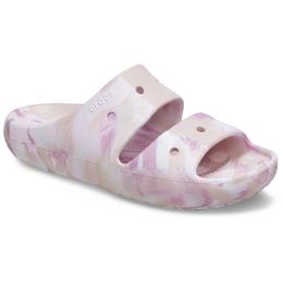 Pantolette Crocs "Classic Marbled Sandal", Damen, Gr. 39, quartz, rosa, Croslite™, Schuhe, mit Tieffußbett