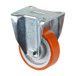 BS Rollen Bockrolle N110.C10 Ø 100mm, B 30mm, 300kg mit Anschraubplatte Orange (N110.C10.101)