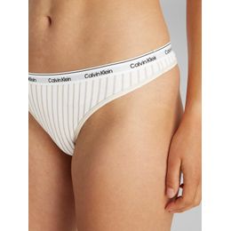 Damen Tanga "THONG (LOW-RISE)", Calvin Klein Underwear, Gr. XSsteady stripe, pelican, Jersey, Obermaterial: 90% Baumwolle, 10% Elasthan, Unterhosen,