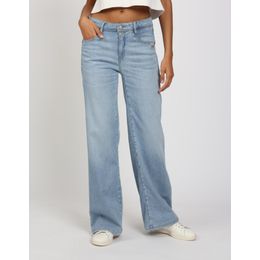 Weite Jeans Gang "94AMELIE WIDE", Damen, Gr. 34, N-Gr, bleached light blau, Denim/Jeans, Obermaterial: 94% Baumwolle, 5% Polyester, 1% Elasthan, weit lang, Jeans