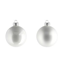 Möbel Kraft Weihnachtsbaumkugel 6er Set weiß Glas,Aluminium Ø: 8.0 » Möbel Kraft