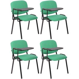 CLP 4er Set Stuhl Ken Mit Klapptisch Stoff I Gepolsterter Schulungsstuhl Mit Schreibtafel